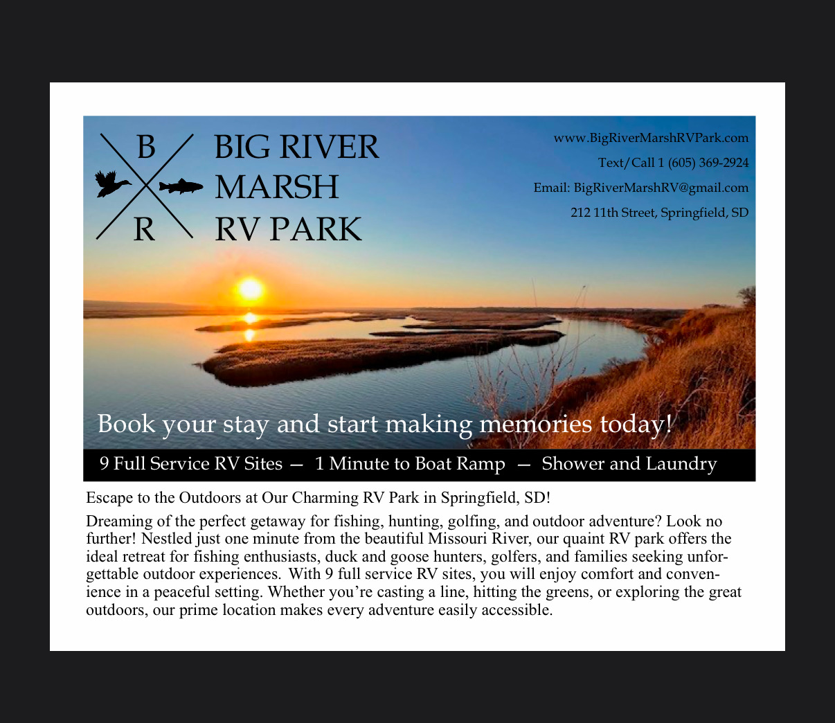 Big River Marsh RV Park updated 2025