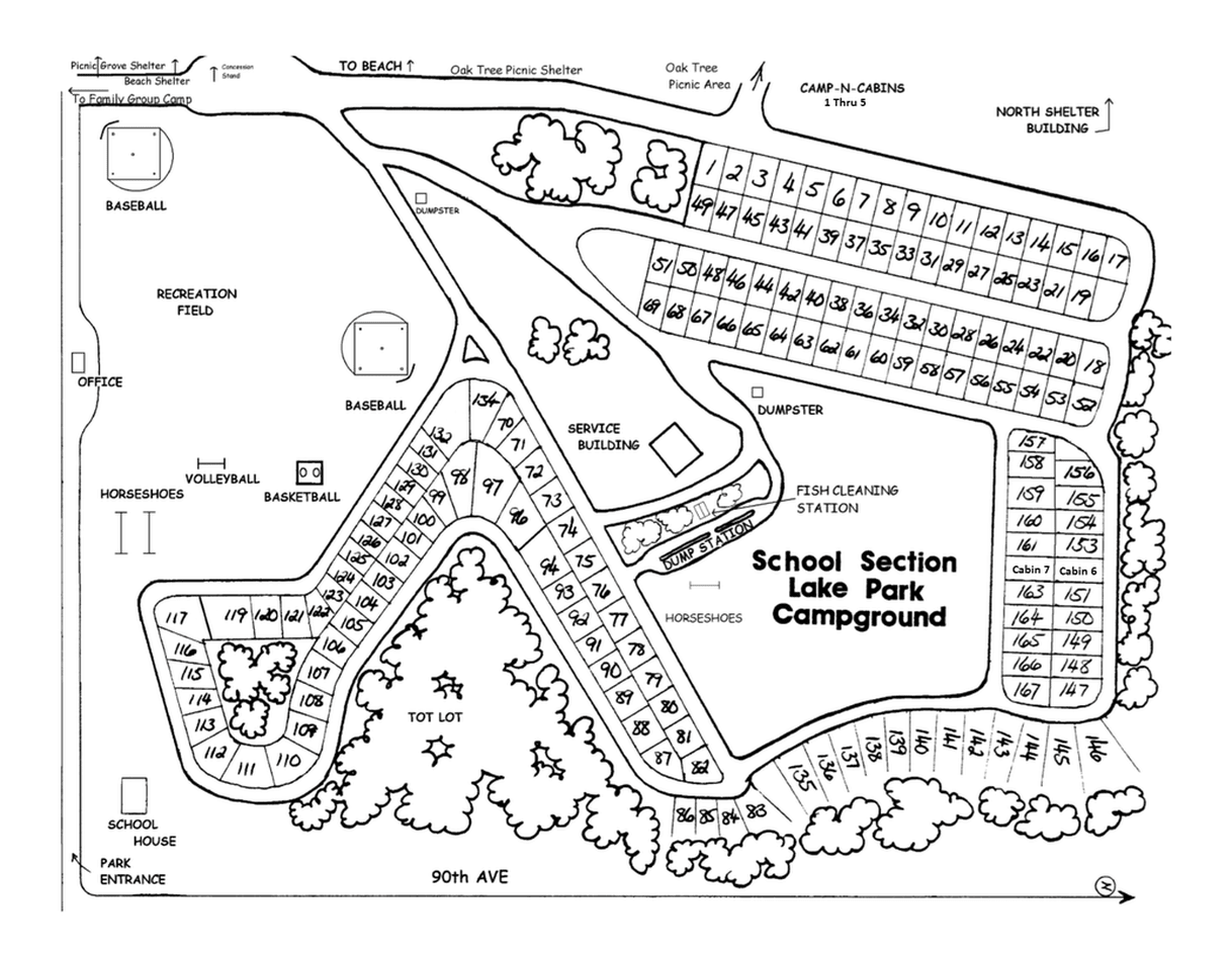 School Section Lake Veteran's Park Campground updated 2025